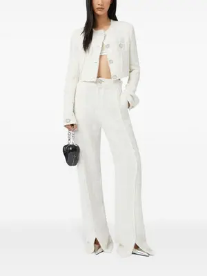 Gcds Sequin-embellished Tweed Trousers - White