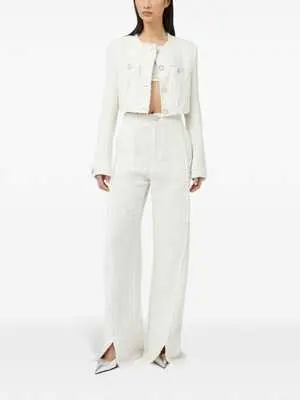 Gcds Sequin-embellished Tweed Trousers - White