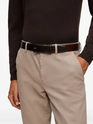 BOSS Carmello Vegetable-tanned Leather Belt With Gunmetal Hardware - Brown