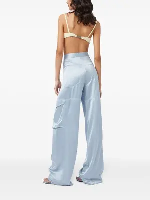 Gcds High-waisted Satin Cargo Trousers