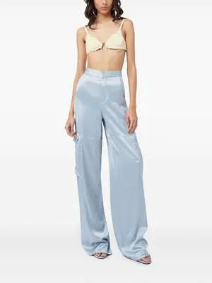 Gcds High-waisted Satin Cargo Trousers