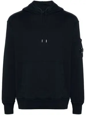 C.P. COMPANY Diagonal Fleece Cotton Hoodie - Blue