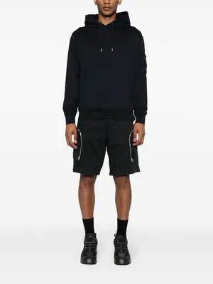 C.P. COMPANY Diagonal Fleece Cotton Hoodie - Blue
