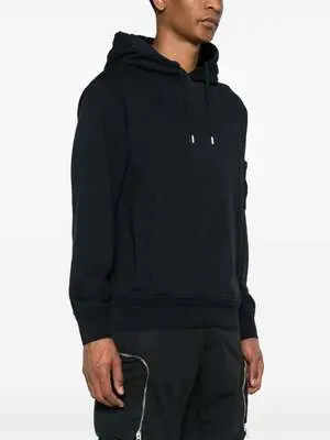 C.P. COMPANY Diagonal Fleece Cotton Hoodie - Blue