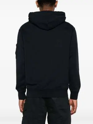 C.P. COMPANY Diagonal Fleece Cotton Hoodie - Blue