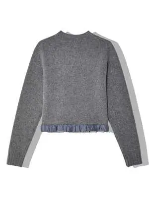 Molly Goddard Anya Atin-Trim Cardigan - Grey | Editorialist