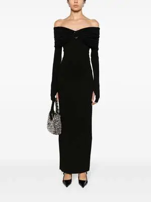 MANURI Amara Buckle Maxi Dress - Black