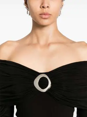MANURI Amara Buckle Maxi Dress - Black