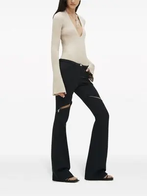 COURREGES Ribbed-knit Bodysuit - Neutrals