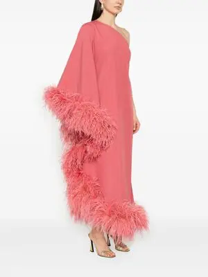 TALLER MARMO Ubud Feather-trim Dress - Pink