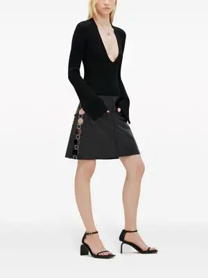 COURREGES Ribbed-knit Bodysuit - Black