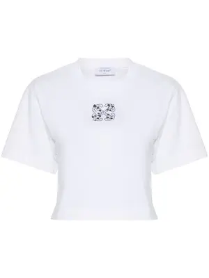 Off-White Bling Leaves Arrow Crop T-shirt