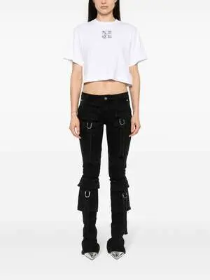 Off-White Bling Leaves Arrow Crop T-shirt