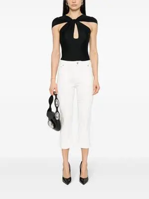 MUGLER High-rise Cropped Jeans - White