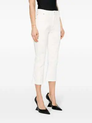 MUGLER High-rise Cropped Jeans - White