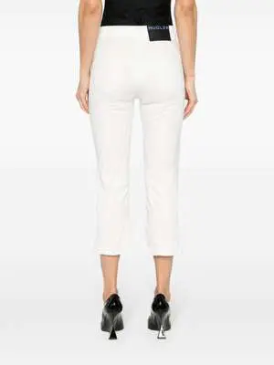 MUGLER High-rise Cropped Jeans - White