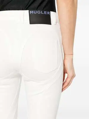 MUGLER High-rise Cropped Jeans - White