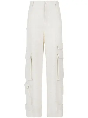 Gcds Sequin-embellished Tweed Cargo Trousers