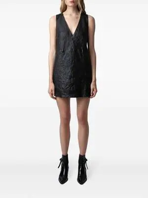 Zadig&Voltaire V-neck Leather Minidress