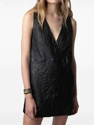 Zadig&Voltaire V-neck Leather Minidress