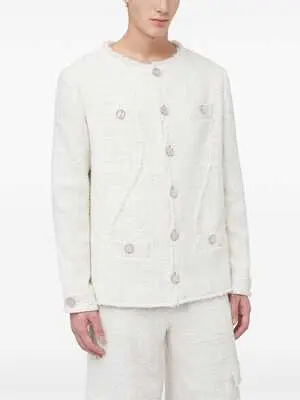Gcds Sequin-embellished Tweed Jacket - White