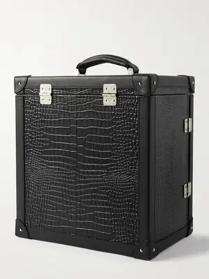 RAPPORT LONDON Brompton Croc-effect Leather Accessory Trunk - Black