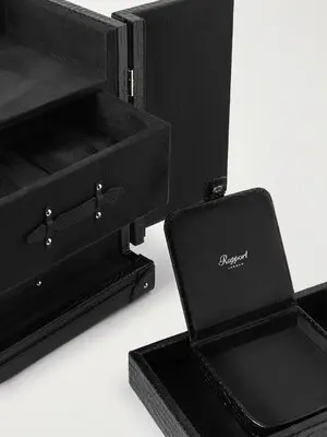 RAPPORT LONDON Brompton Croc-effect Leather Accessory Trunk - Black