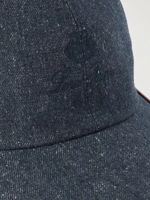 Loro Piana Leather-trimmed Denim Baseball Cap - Blue