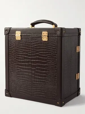 RAPPORT LONDON Brompton Croc-effect Leather Accessory Trunk - Brown