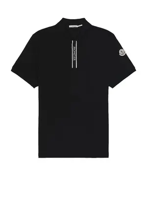 Moncler Moncler Short Sleeve Polo In Blue Black