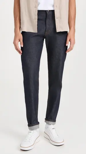 Naked & Famous Denim Easy Guy Dirty Fade Selvedge Jeans - Indigo/white