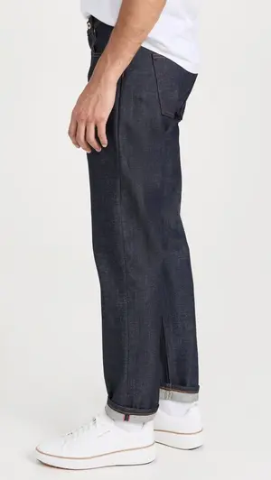 Naked & Famous Denim Easy Guy Dirty Fade Selvedge Jeans - Indigo/white