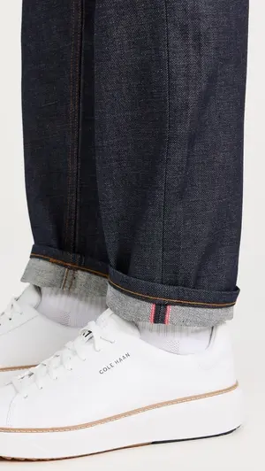Naked & Famous Denim Easy Guy Dirty Fade Selvedge Jeans - Indigo/white