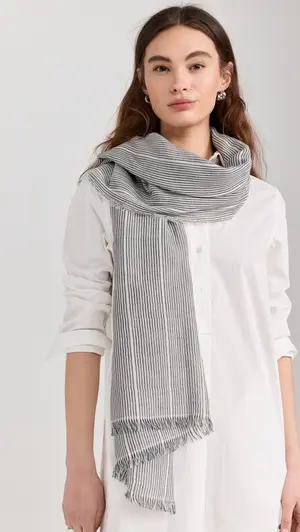Vince Cotton Micro Stripe Scarf