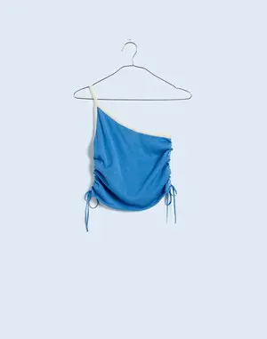 Madewell Zulu & Zephyr Contrast-knit Crop Top - Sky