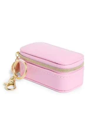 Nordstrom Mini Travel Jewelry Case Key Chain - Pink Vinyl