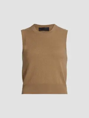 NILI LOTAN May Cashmere Sweater Vest - Tan