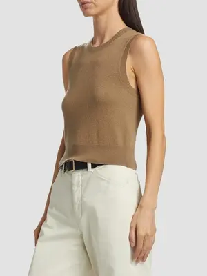 NILI LOTAN May Cashmere Sweater Vest - Tan