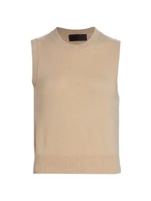 NILI LOTAN May Cashmere Sweater Vest Taupe