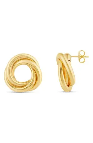 SHYMI Triple Twist Round Stud Earrings - Gold
