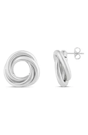 SHYMI Triple Twist Round Stud Earrings - Silver