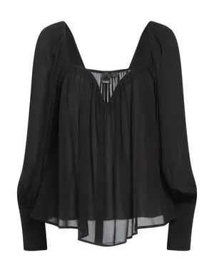 Pinko Viscose Crepe Sweetheart Neckline Long Sleeve Top