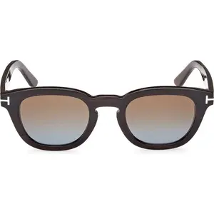 TOM FORD 48mm Gradient Polarized Sunglasses - Brown Horn / Gradient Brown