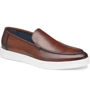 Johnston & Murphy Collection Bolivar Moc Toe Slip-on Sneaker - Brown Italian Calfskin