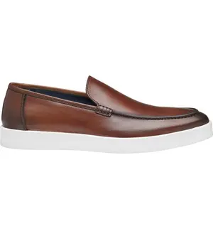 Johnston & Murphy Collection Bolivar Moc Toe Slip-on Sneaker - Brown Italian Calfskin
