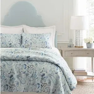 ANNIE SELKE Ines Linen Duvet Cover, Full Queen - Blue