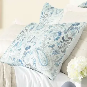 ANNIE SELKE Ines Linen Euro Sham - Blue