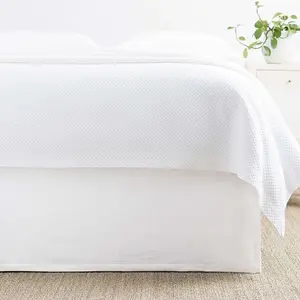 ANNIE SELKE Wilton Bed Skirt - White