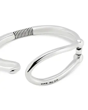 UNODE50 Sterling Plated Rigid Bracelet With Large Link And Inner Spring