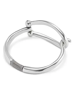 UNODE50 Sterling Plated Rigid Bracelet With Large Link And Inner Spring